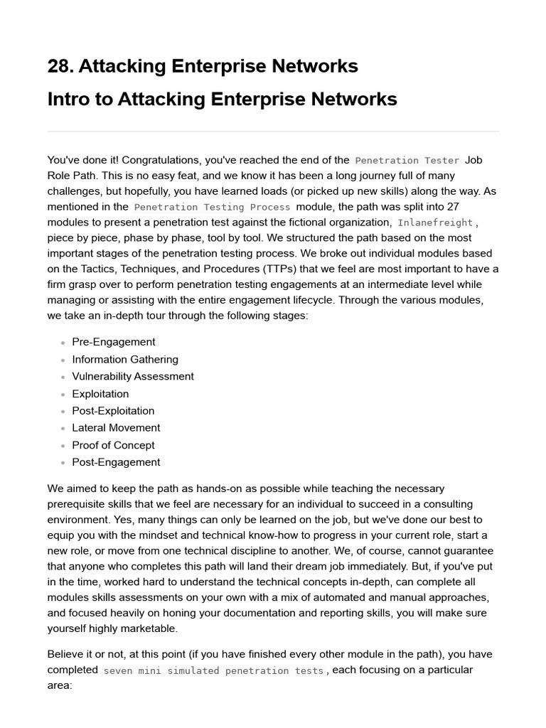 Attacking Enterprise Networks Intro To Attacking Enterprise Networks | PDF | File Transfer ...