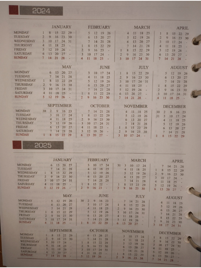 24 To 27 Compiled Calendar | PDF