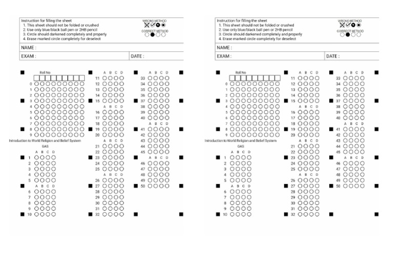 Answer Sheet 3rd | PDF