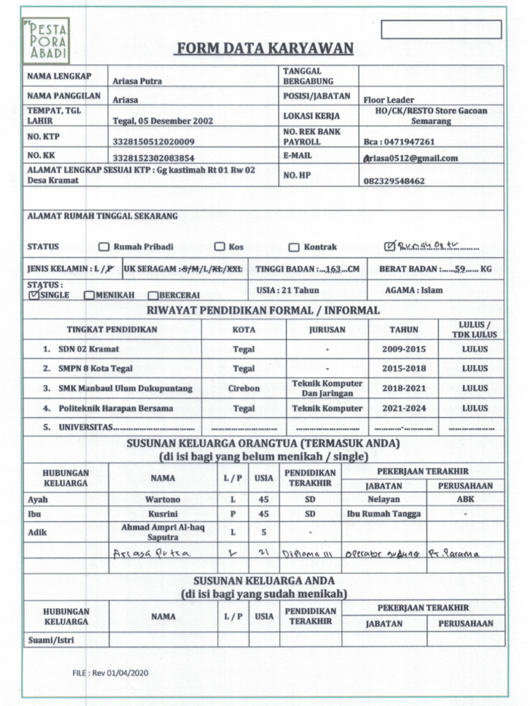 Daftar Karyawan-1 | PDF