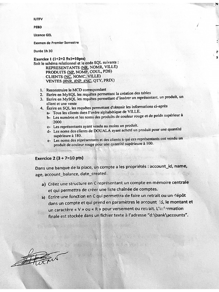 Programmation Examen Janvier 2025 | PDF