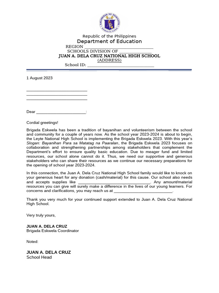 Sample Solicitation Letter | PDF