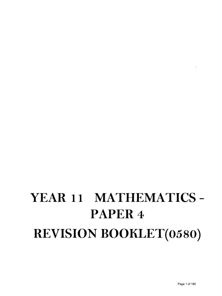 Year 11 Maths Revision Booklet 0580 | PDF | Area | Sphere