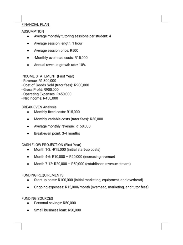 Financial Plan | PDF