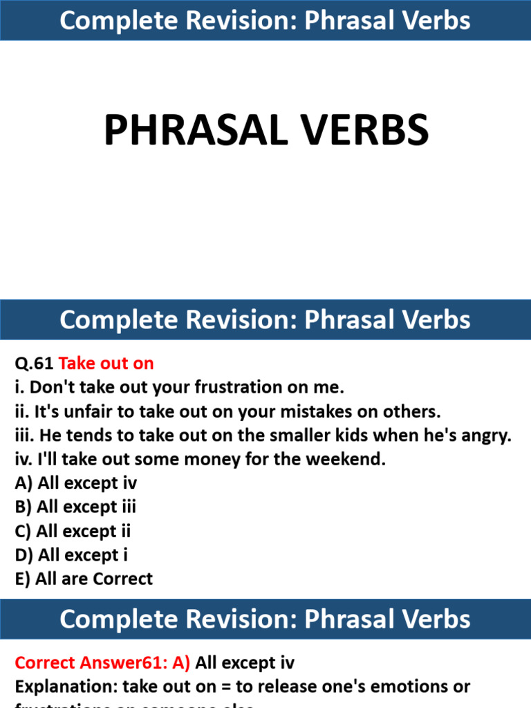 Phrasal Verbs: Complete Revision Guide | PDF