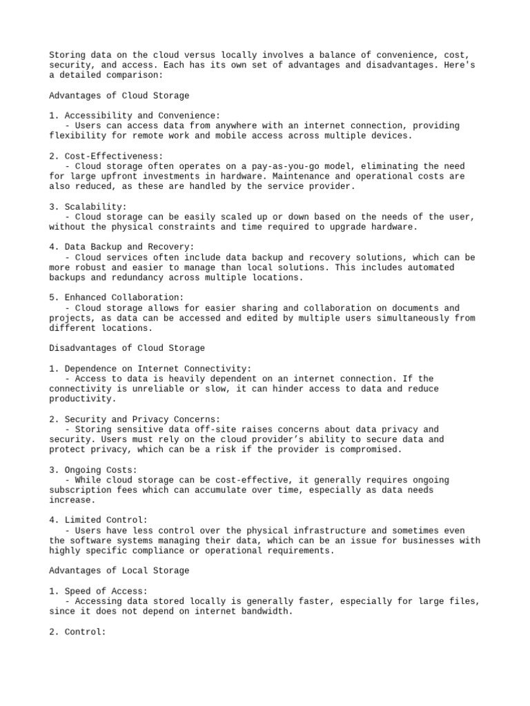 OL - Chap 3 - Cloud Storages Vs Local Storages | PDF | Cloud Computing | Backup