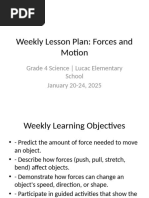 Force and Motion For 4th-Grade :lesson Plan and Worksheet | PDF ...
