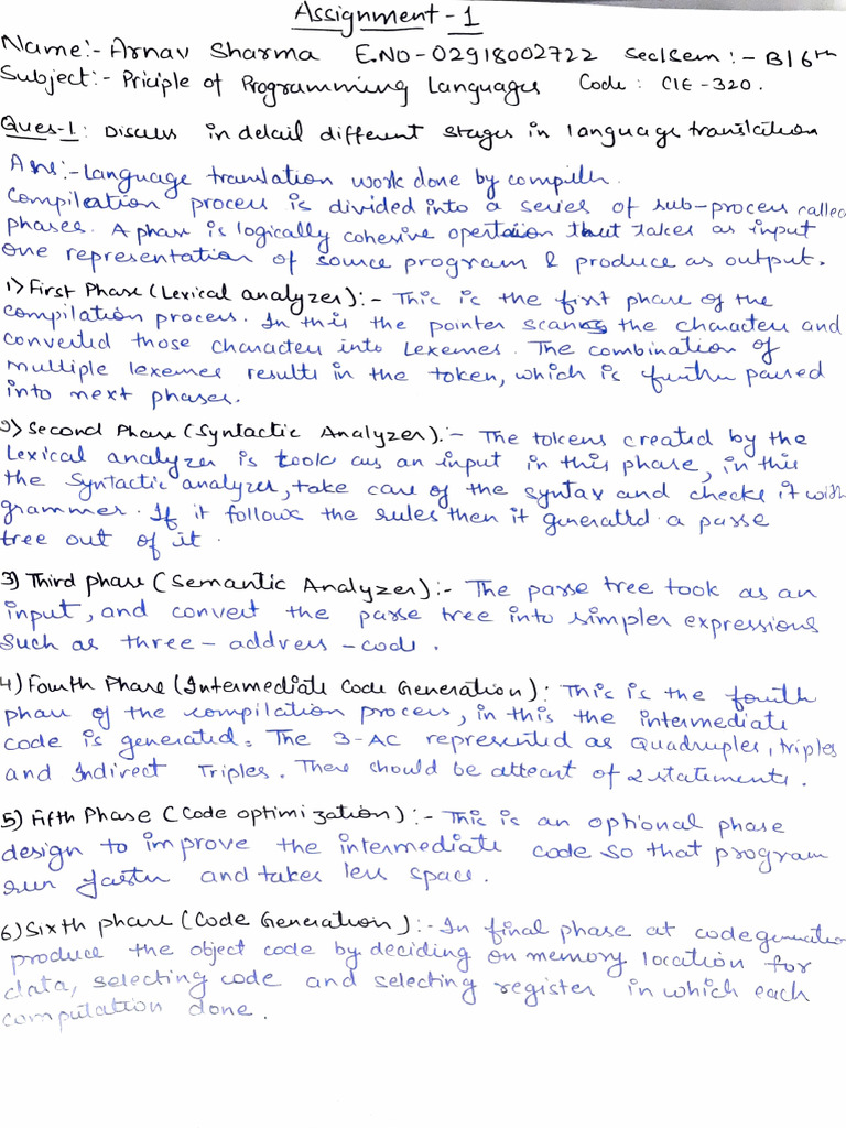 PPL Assignment 1 Arnav Sharma | PDF | Computer Programming