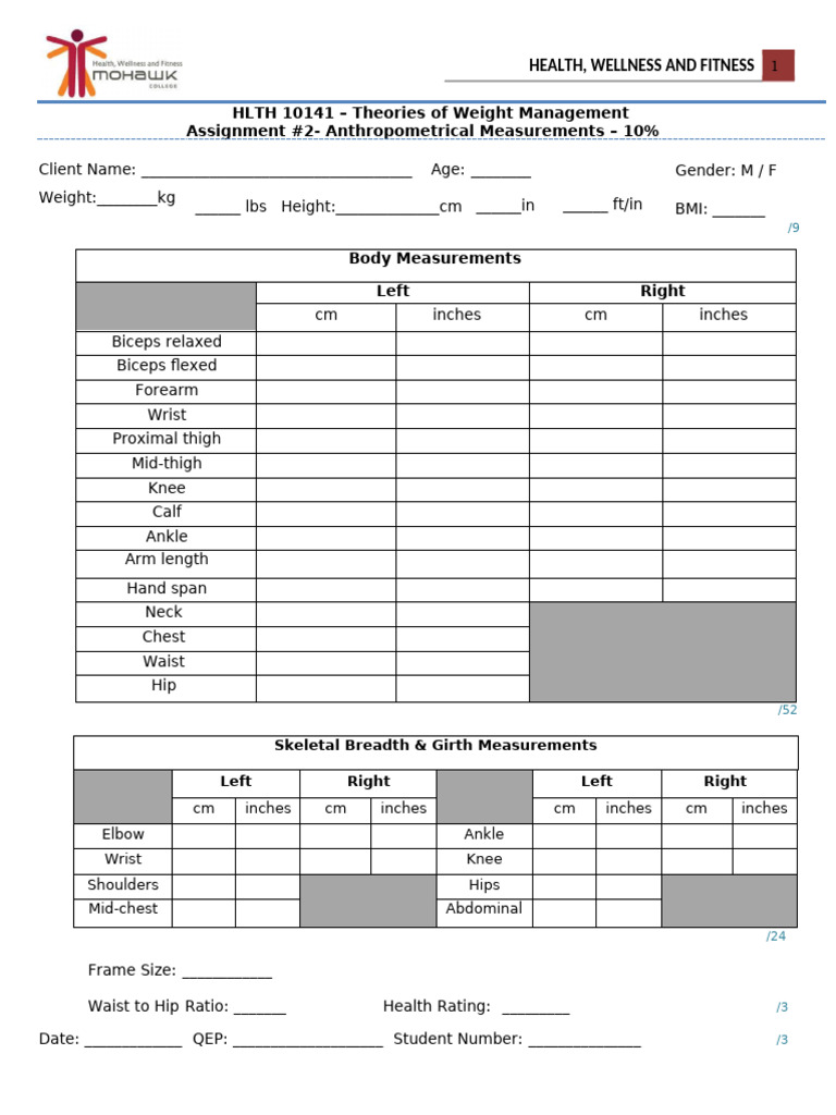 HLTH 10141 - Theories of Weight Management Assignment #2 ...