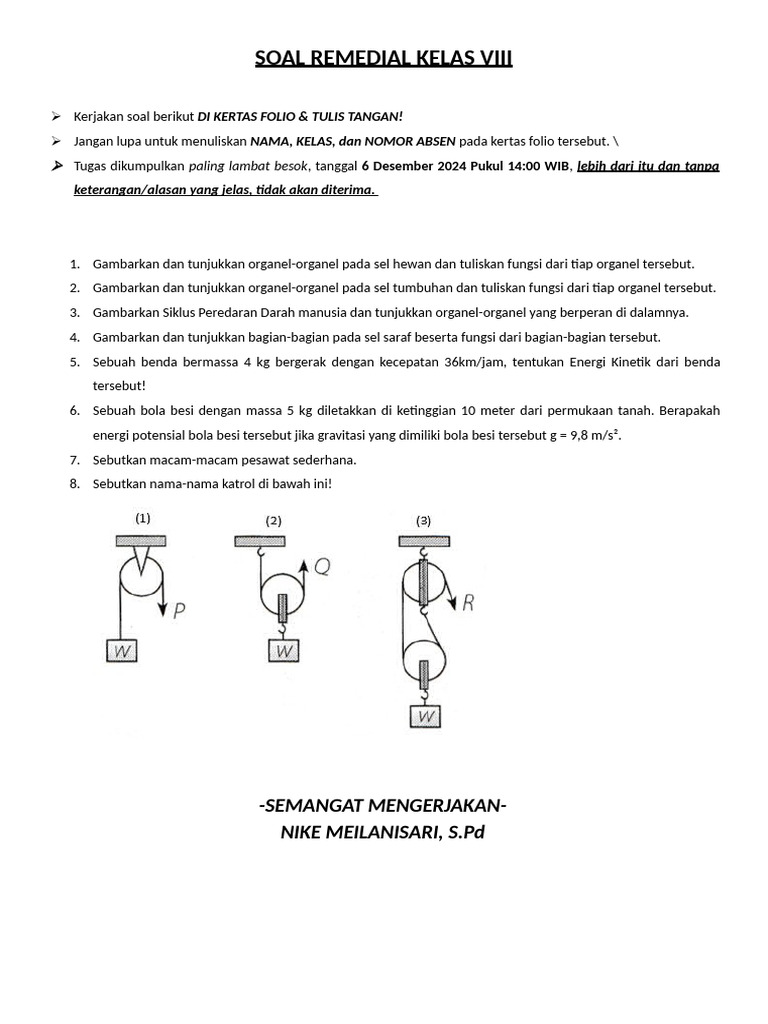 SOAL REMEDIAL KELAS VIII | PDF