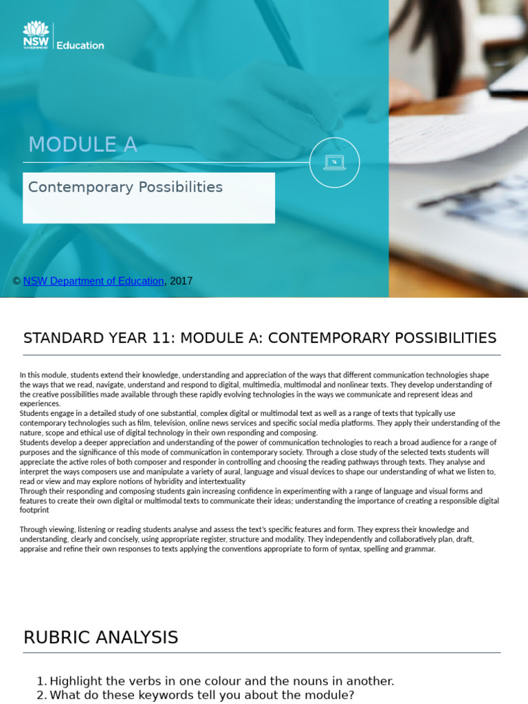 English Standard Y11 Moda CP Podcasting Resource 1 | PDF | Human ...