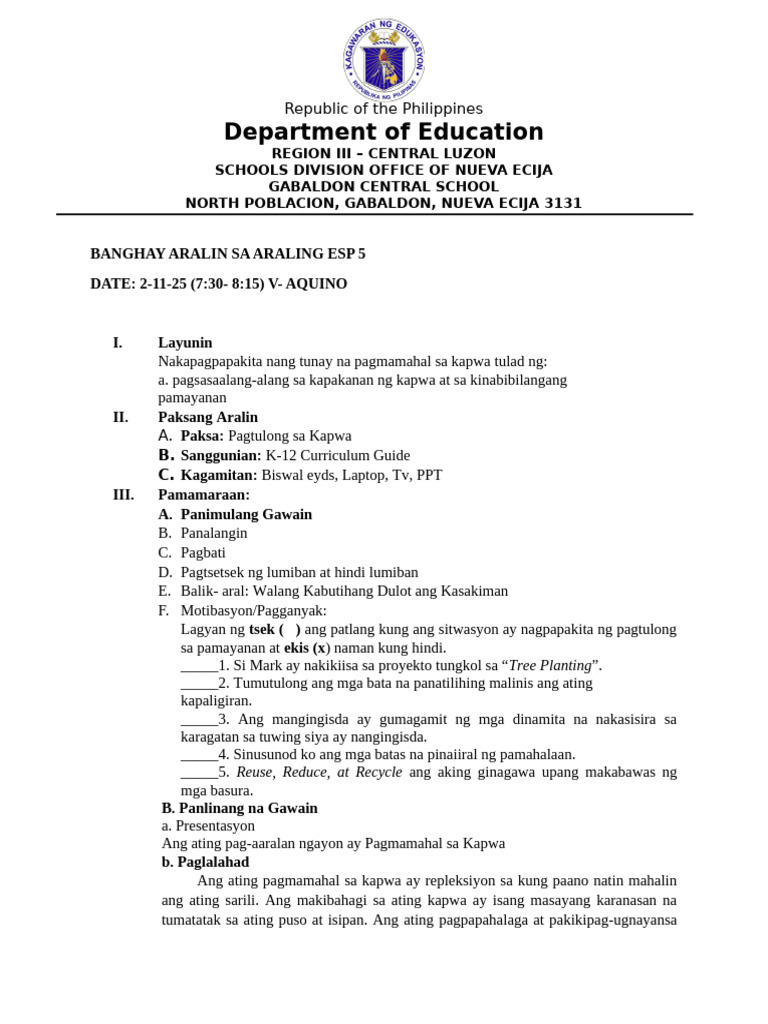 DLP in Esp 5 m1 (d1) | PDF