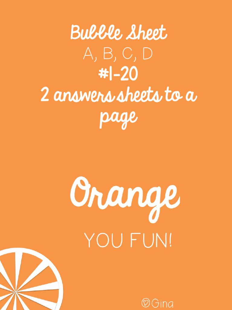 Bubble Sheet Answer Template | PDF
