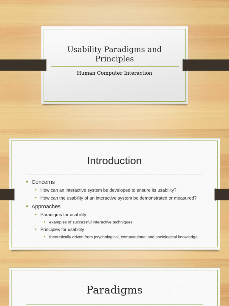 Usability Paradigms and Principles | PDF | Human–Computer Interaction | Usability
