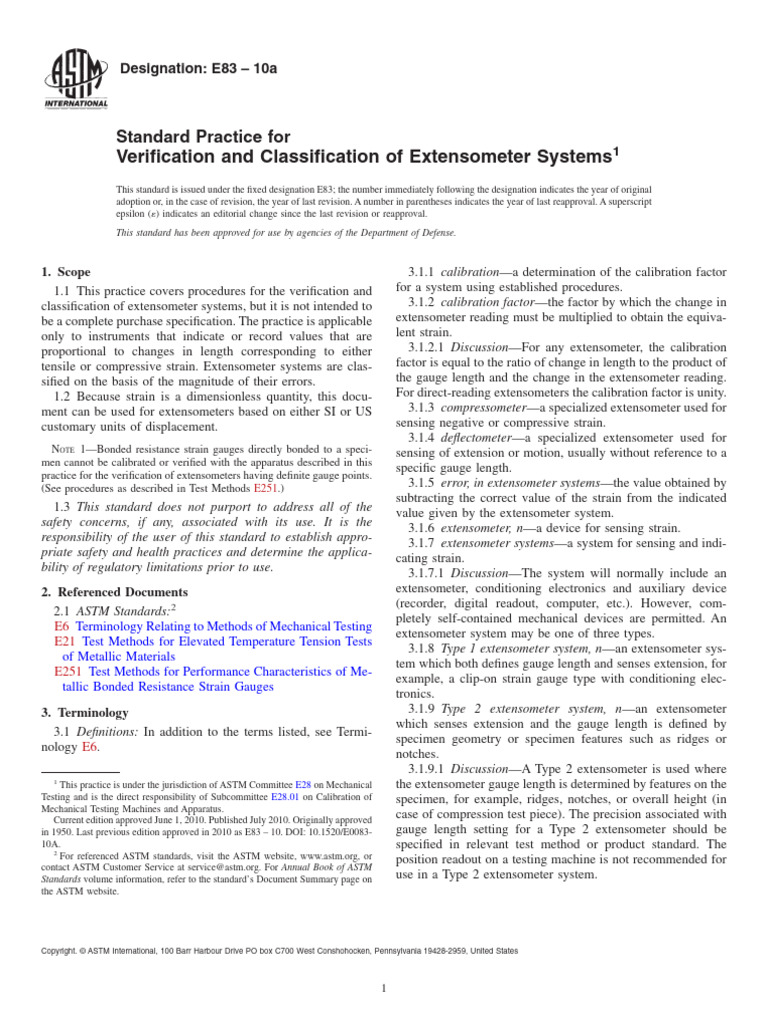 E83 | PDF | Calibration | Verification And Validation
