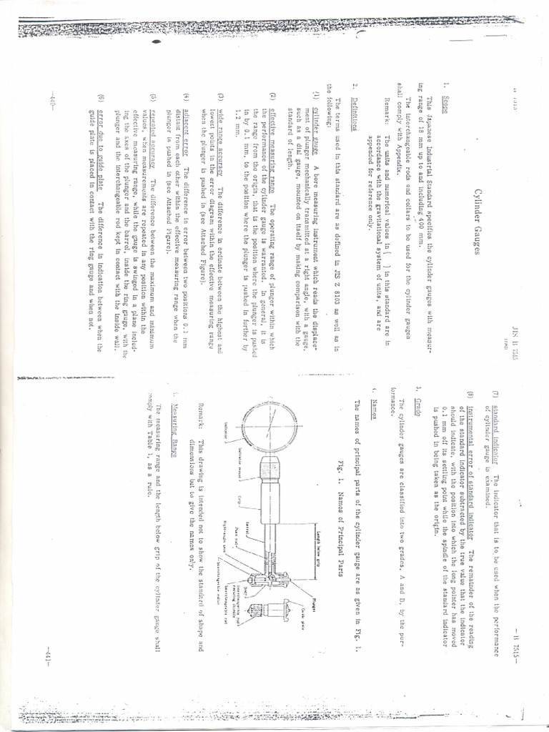 Jis B 7515 Bore Gauge Standard | PDF