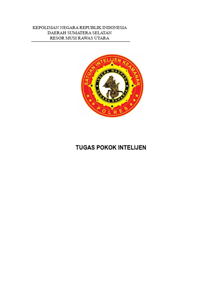 Tugas Pokok Intelijen Keamanan Polri | PDF