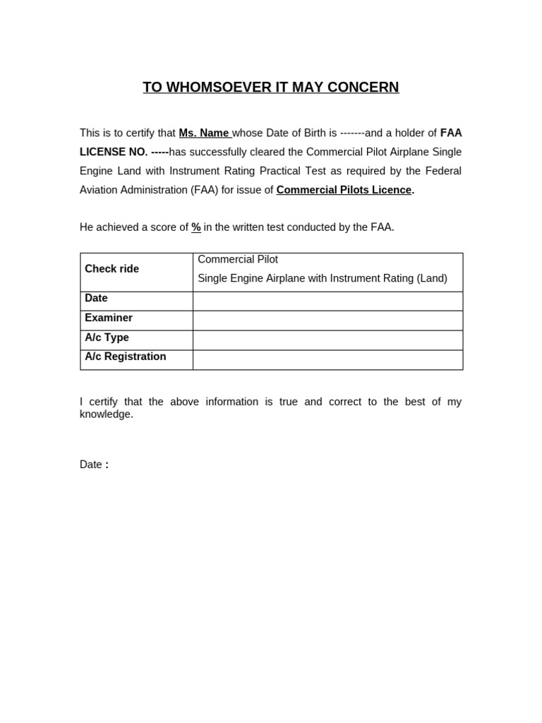 Checkride Single Commercial | PDF