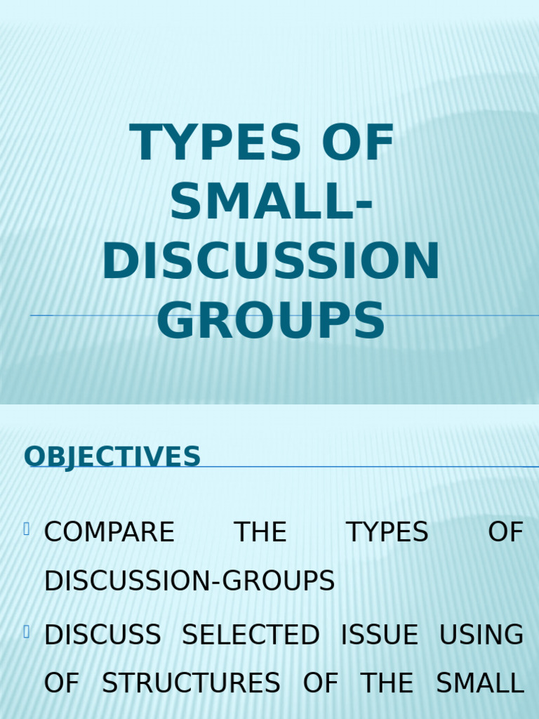 Types of Small Discussion Groups | PDF | Brainstorming | Lecture