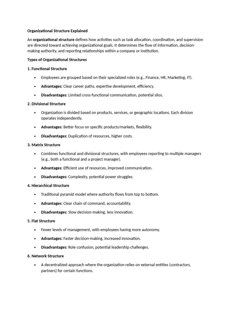 Organizational Structure | PDF | Organizational Structure | Business