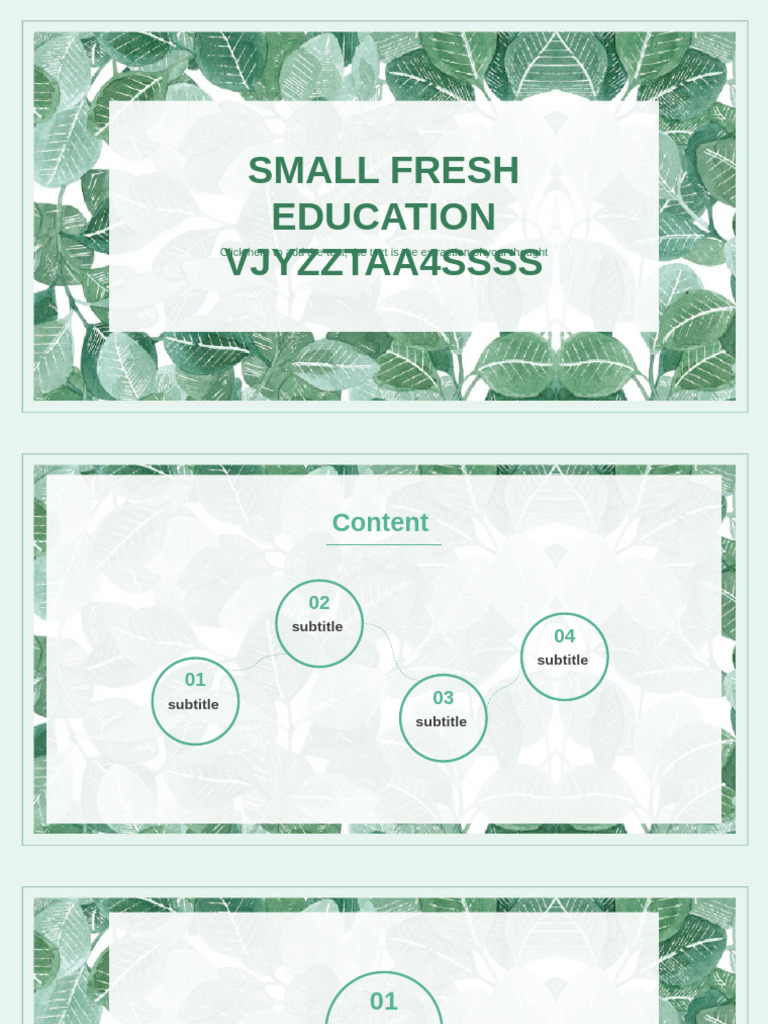 Small Fresh Education Lecture Template | PDF