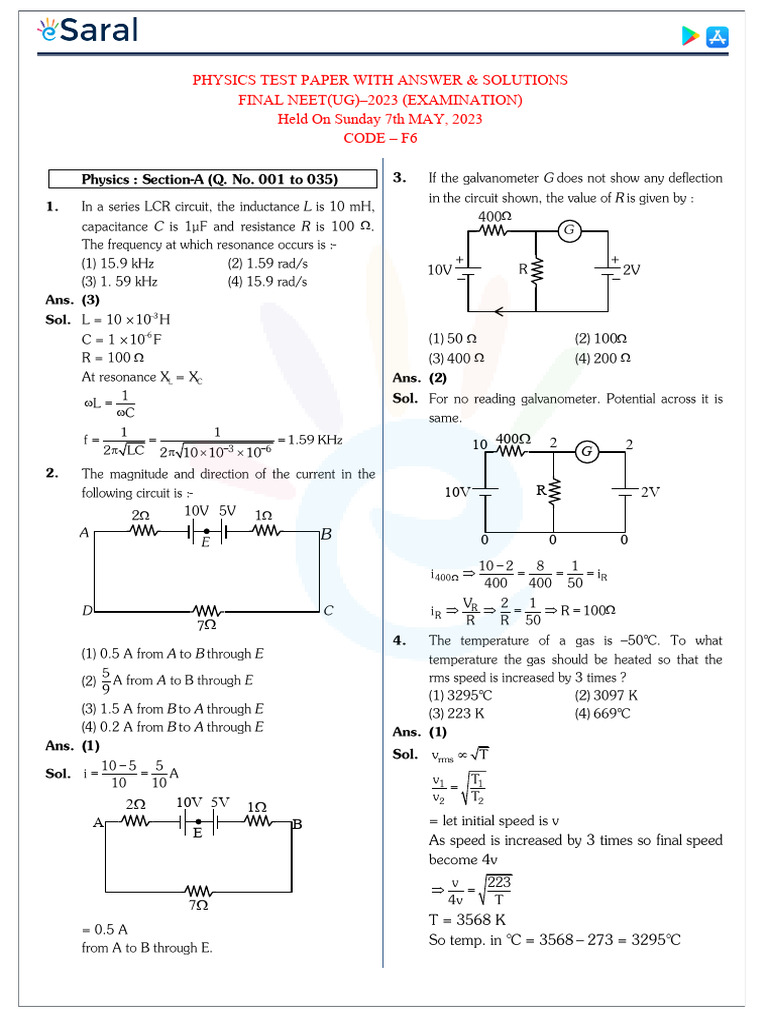 PHYSICS Paper With Answer Solutions (NXPowerLite Copy) | PDF | Academia ...