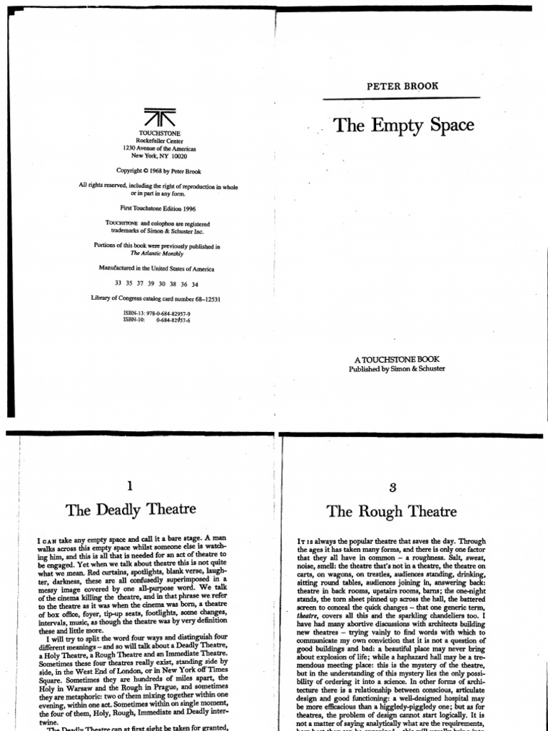 Peter Brook - The Empty Space - The Rough Theatre | PDF