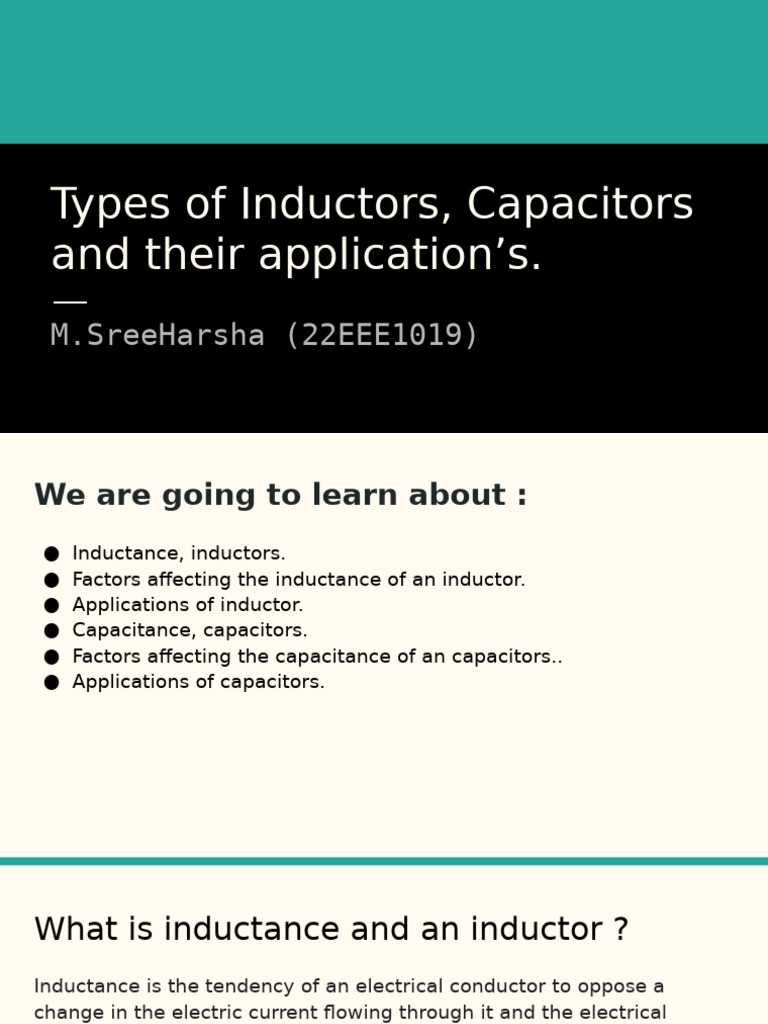 Types of Inductors, Capacitors and Their Applications | PDF | Capacitor ...