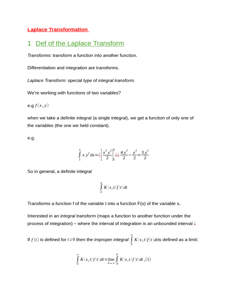 5. Laplace Transform | PDF | Laplace Transform | Function (Mathematics)
