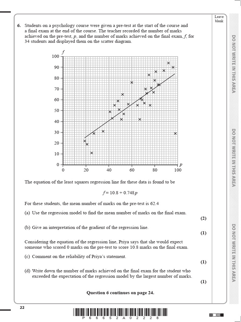 2022 Jan S1 | PDF | Regression Analysis | Linear Regression