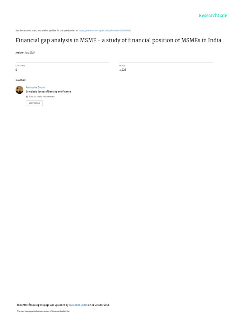 Financial Gap Analysis in Ms Me | PDF | Small And Medium Sized ...