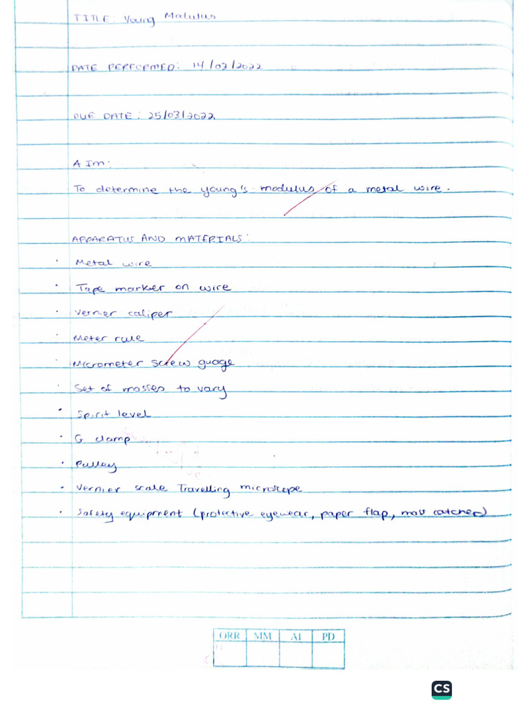 Young's Modulus Lab Write Up | PDF