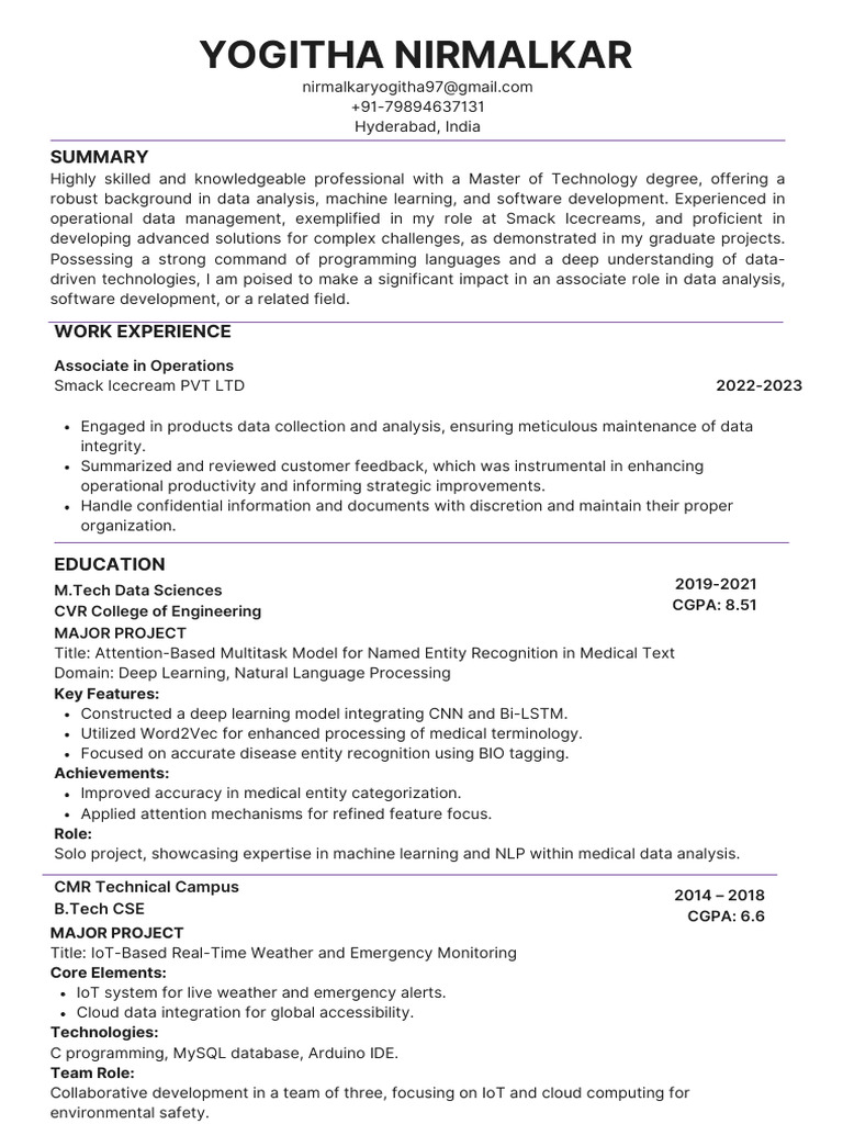 Purple and White Clean and Professional Resume | PDF | Deep Learning | Data
