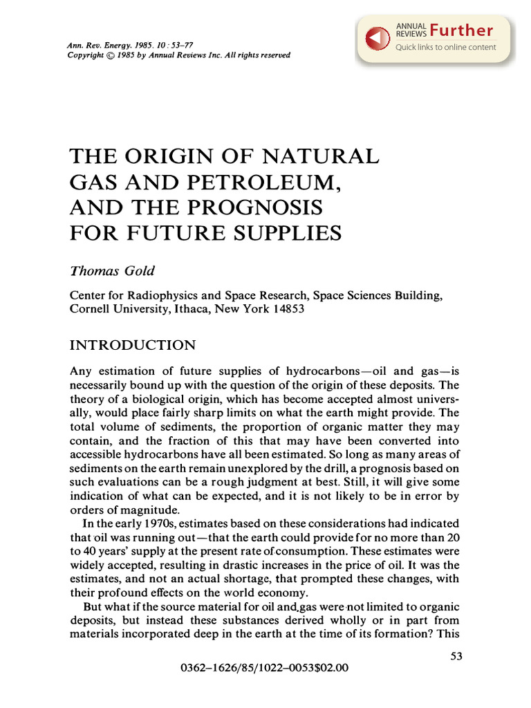 The Origin of Natural Gas and Petroleum | PDF | Methane | Earth