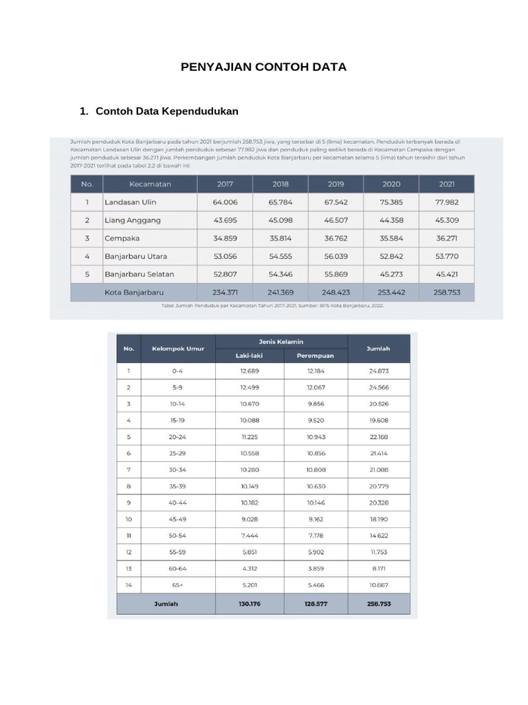 Contoh Data Kuantitatif | PDF