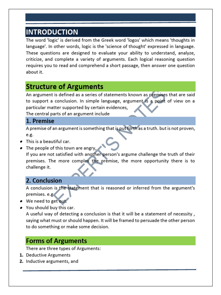 Logical Resoning | PDF | Argument | Logic