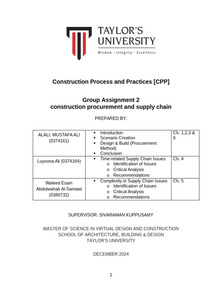 CPP Ass2 Groupwork | PDF | Supply Chain Management | Supply Chain