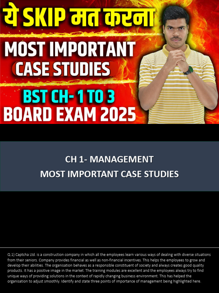 CH 1 To 3 BST MOST IMP CASE STUDIES | PDF | Fast Food | Business