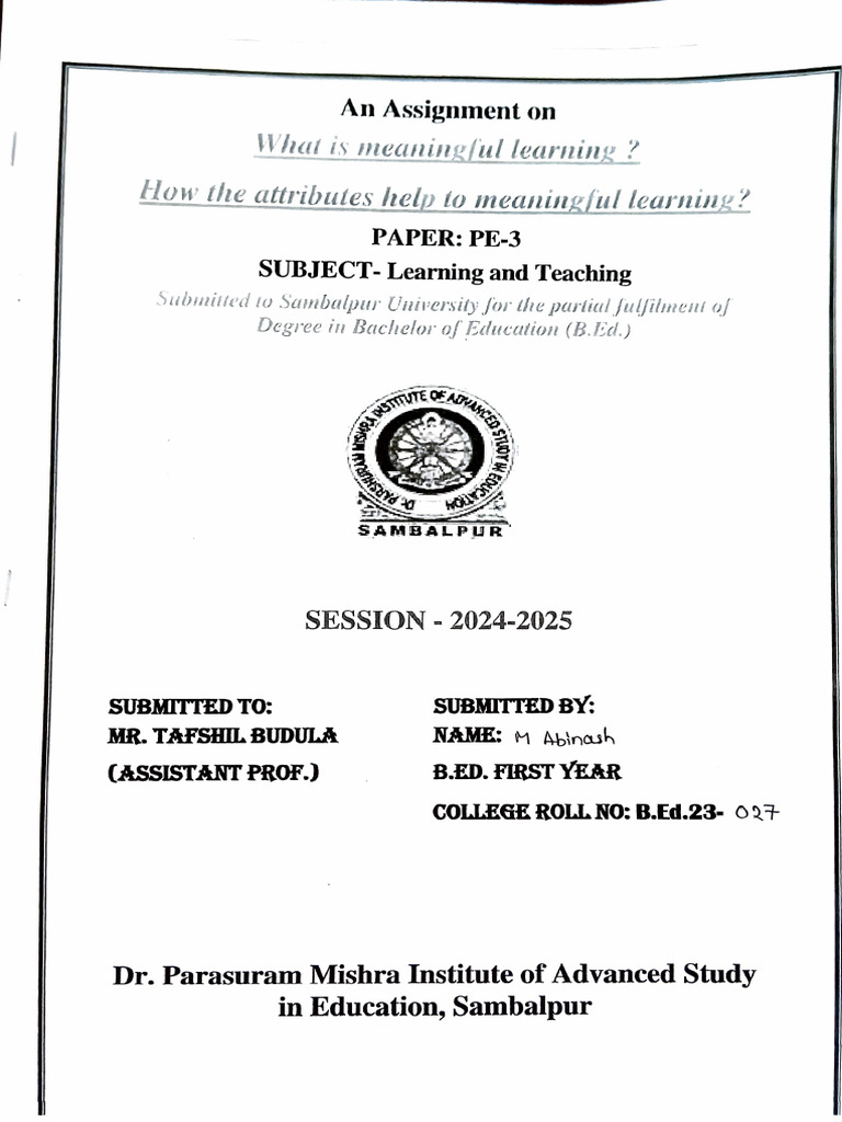 Tafshil Sir Assignment | PDF