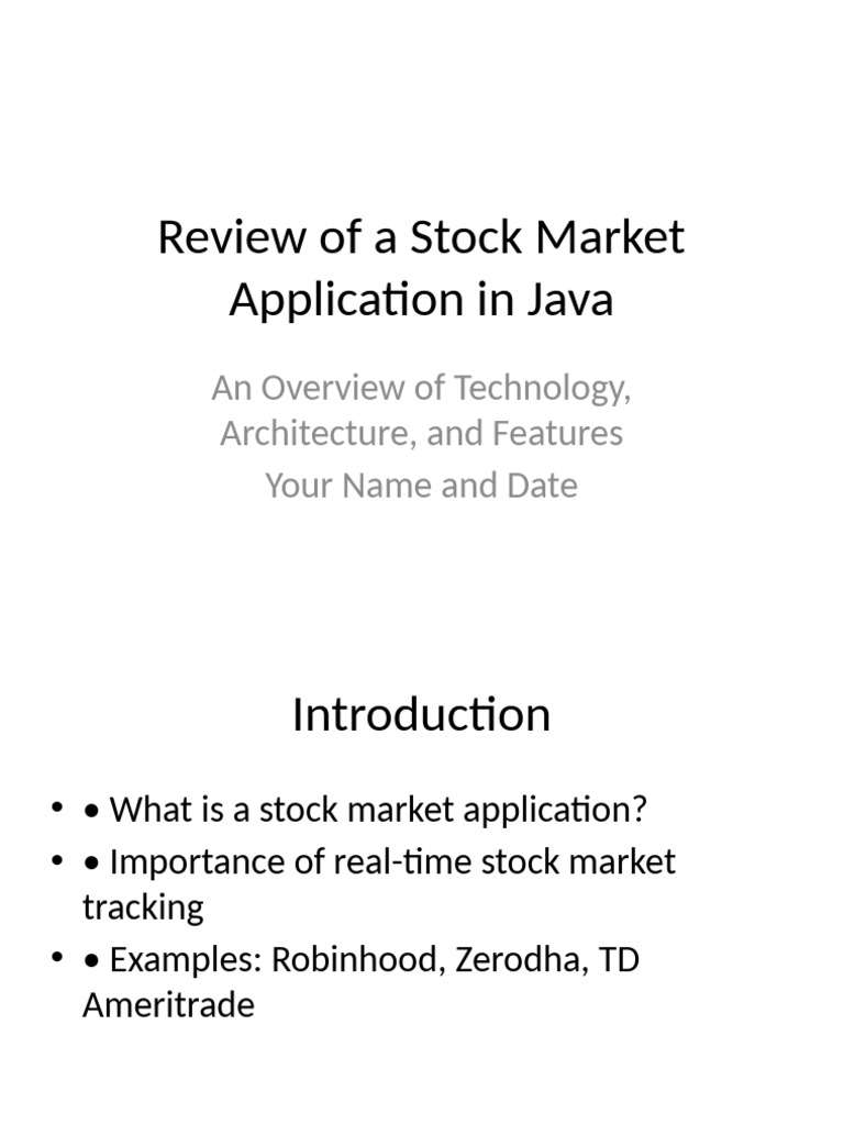 Stock Market Java | PDF