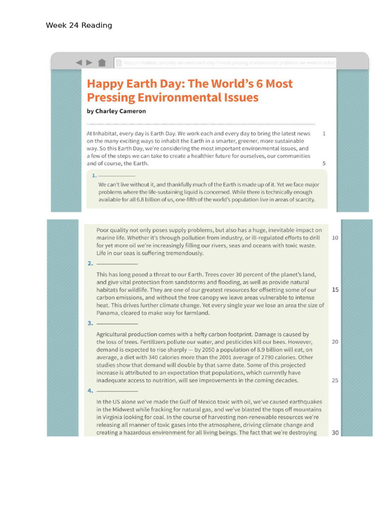 Reading Earth Day | PDF