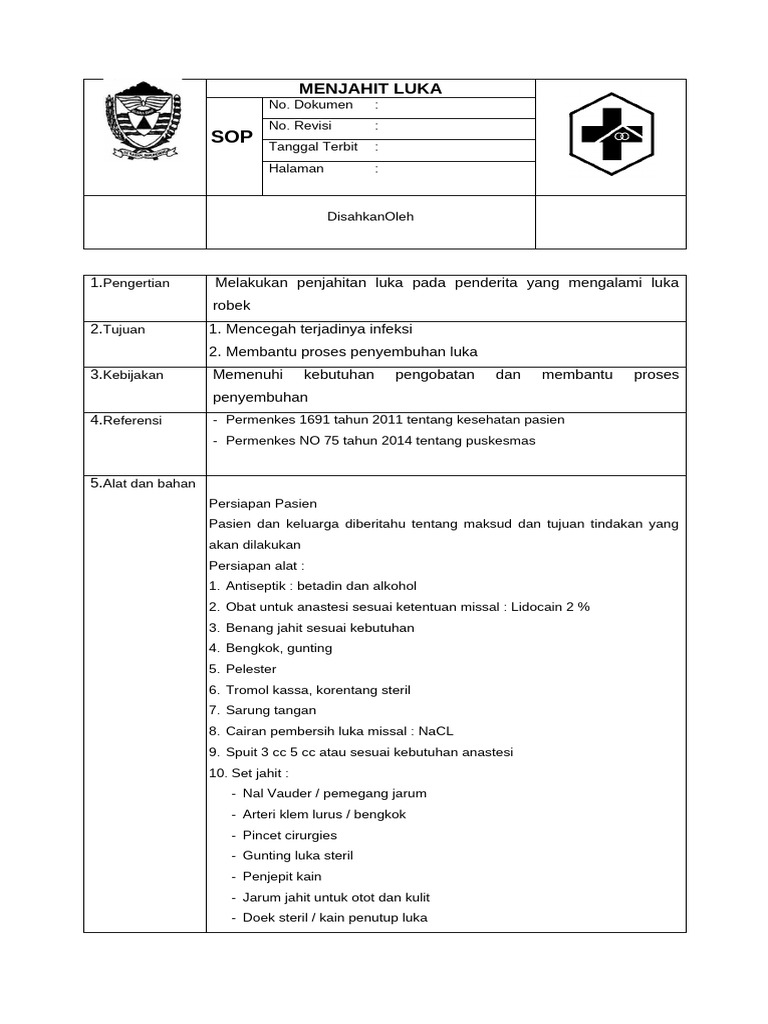 Sop Menjahit Luka | PDF