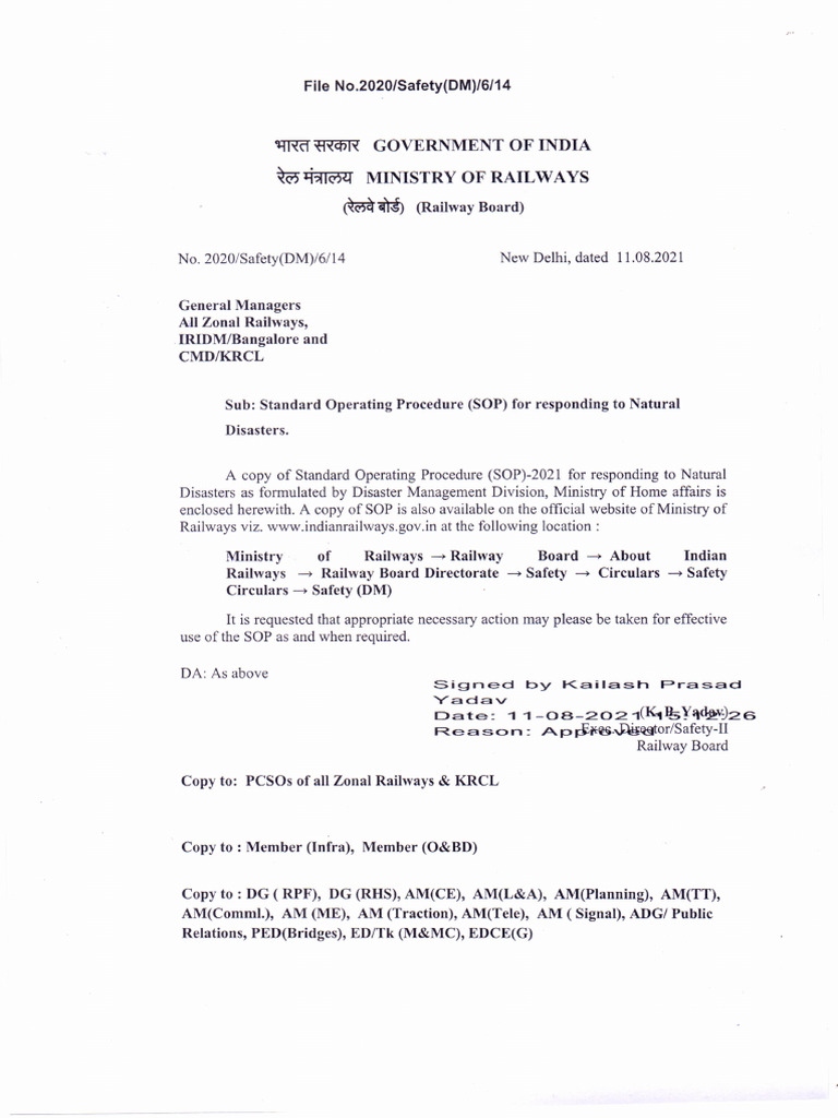 SOP for Natural Disaster Response 2021 | PDF
