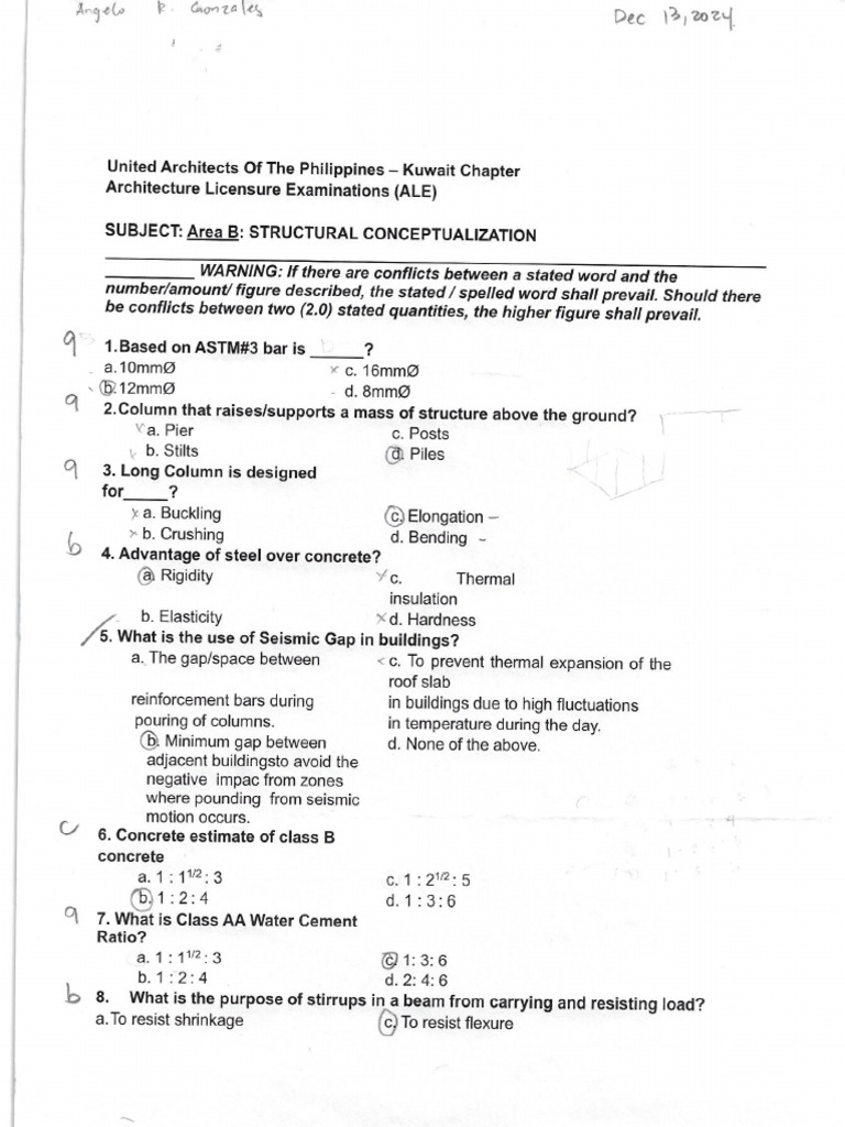 Structural Exam | PDF