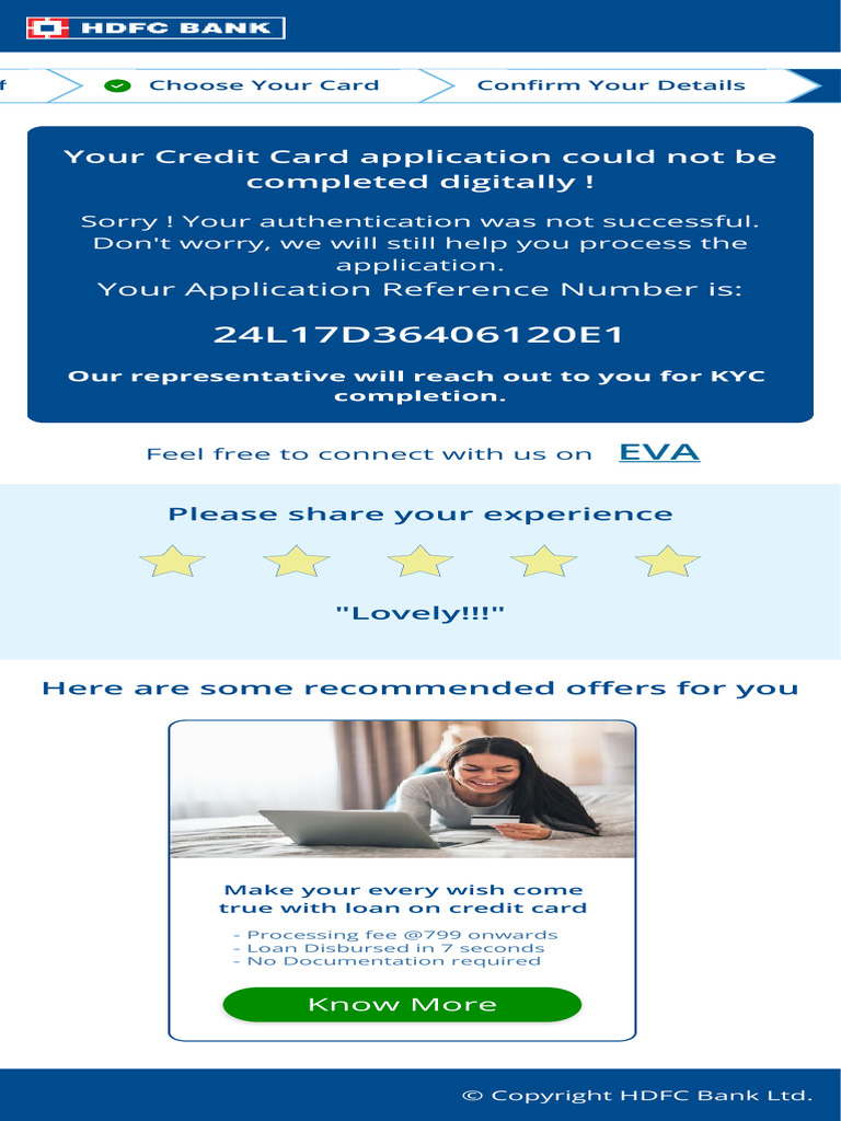 Apply Online For A Pre-Approved Credit Card HDFC Bank | PDF