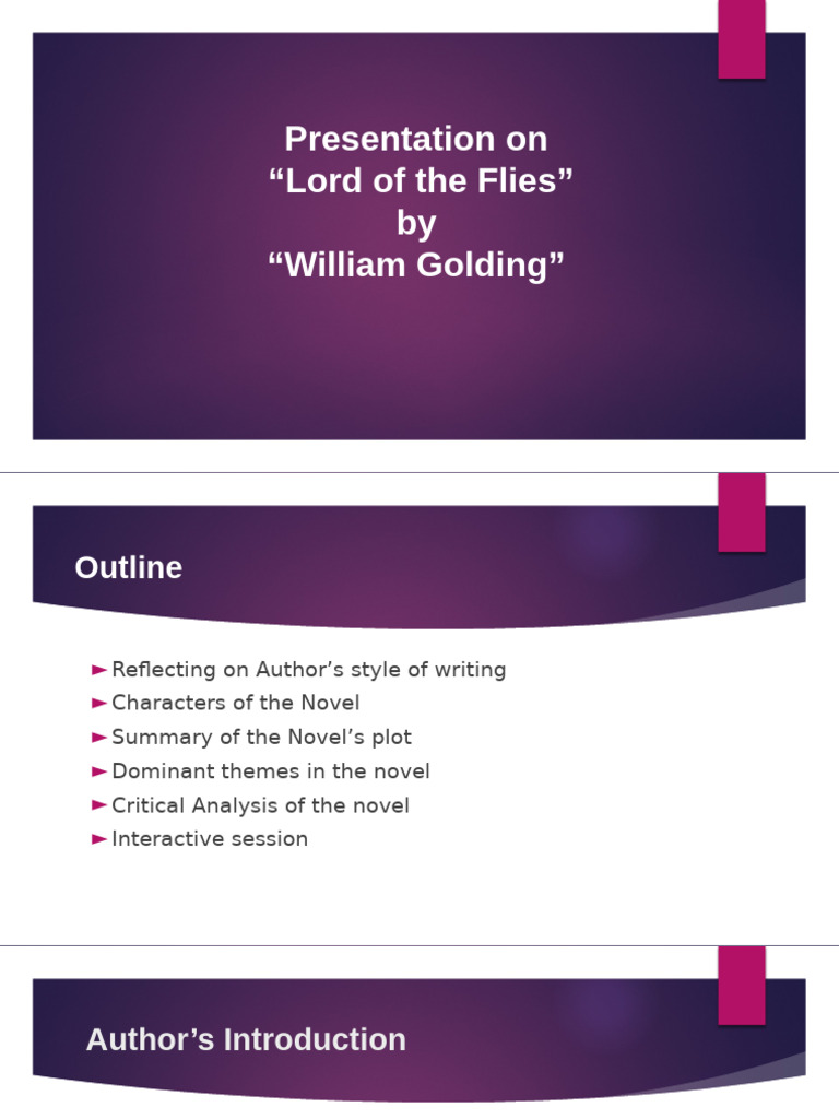 Lord of the Flies: Critical Analysis Outline | PDF