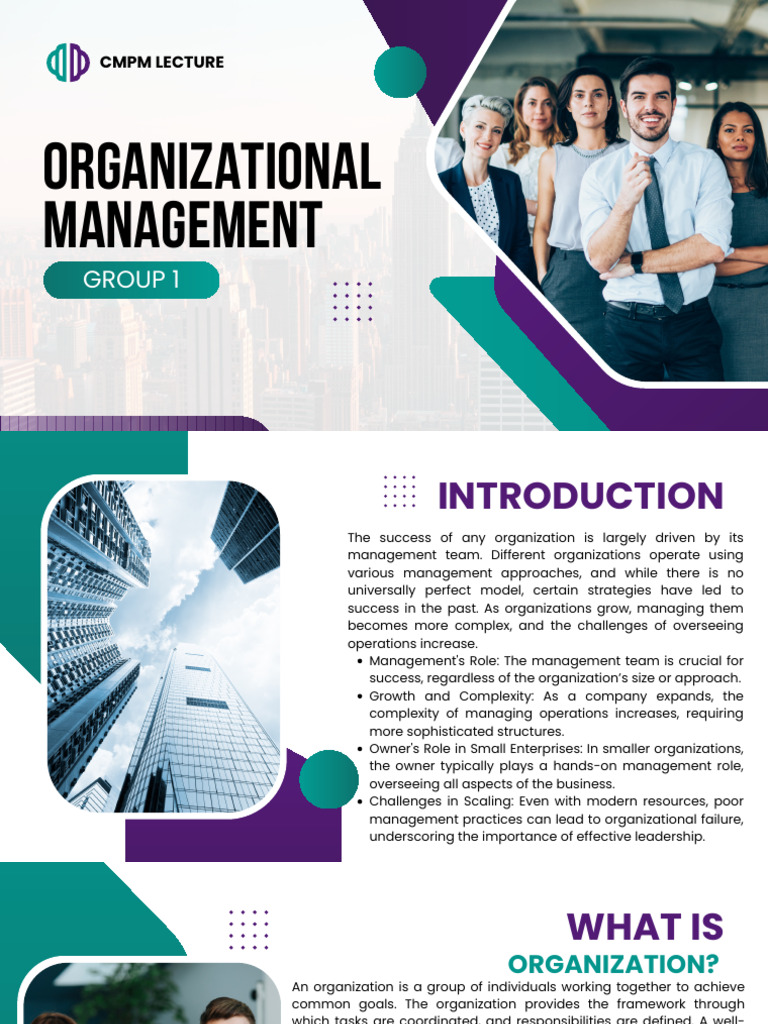 Organizational Management | PDF | Leadership | Goal