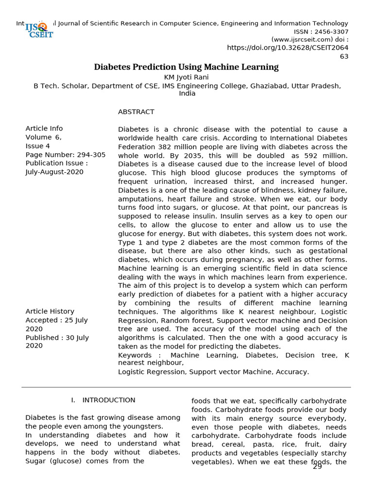 Diabetes_Prediction_Using_Machine_Learning | PDF | Diabetes | Insulin