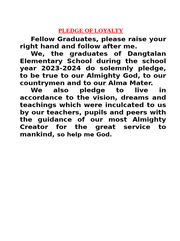 Pledge of Loyalty | PDF