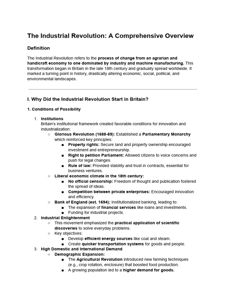 Industrial Revolution Overview | PDF | Industrial Revolution | Factory